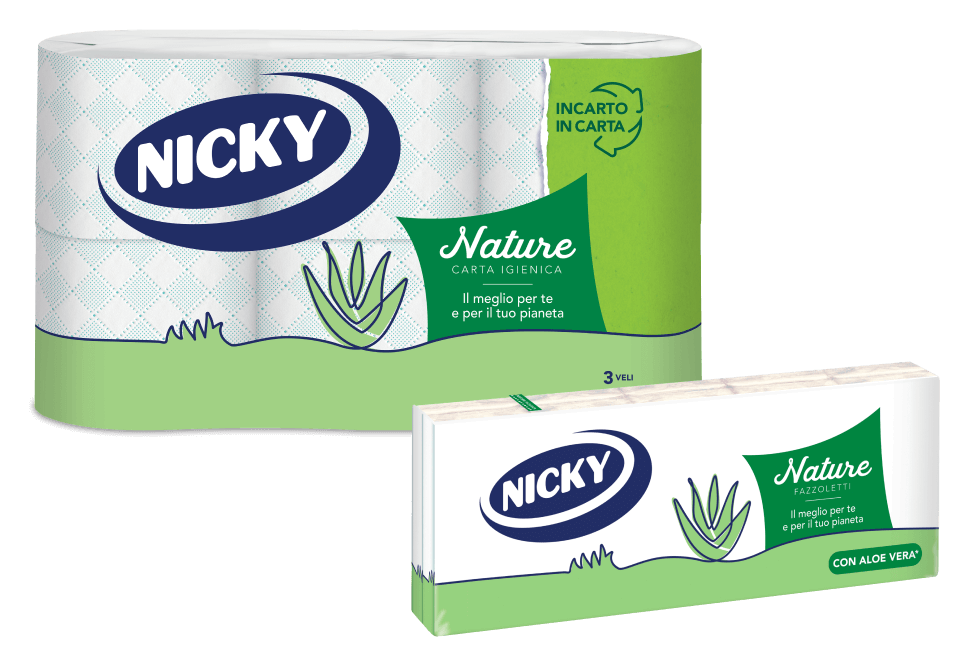 Scopri la gamma di carta igienica e asciugatutto di alta qualità Nicky